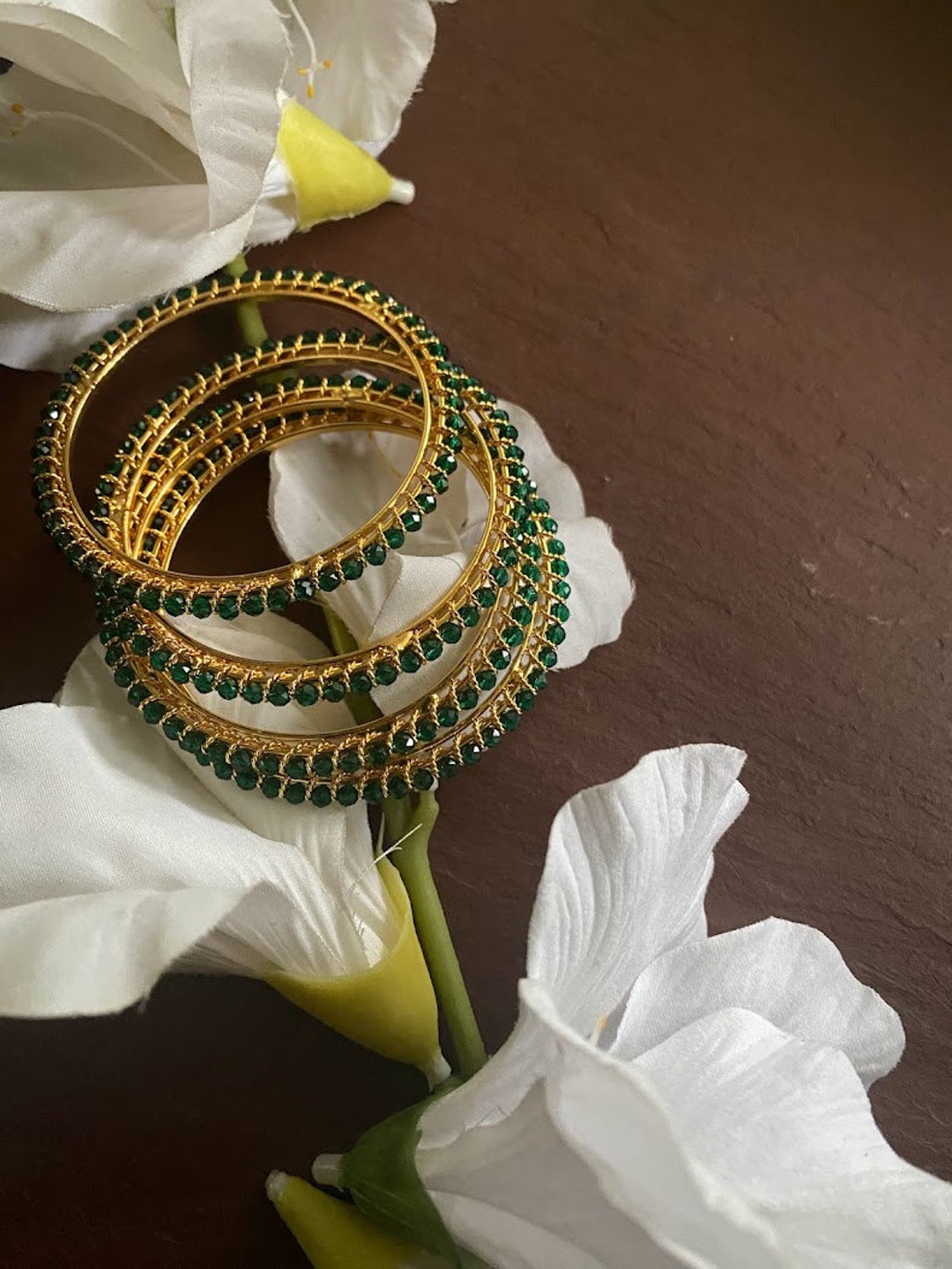 Emerald Green Bangles/cz Bangle/indian Bangles/statement Bangles/green ...