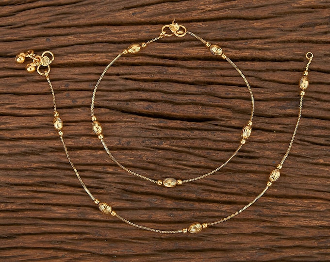 Gold Anklets/delicate Gold Anklets /chain Anklet/ Payal/ Gold Payal ...