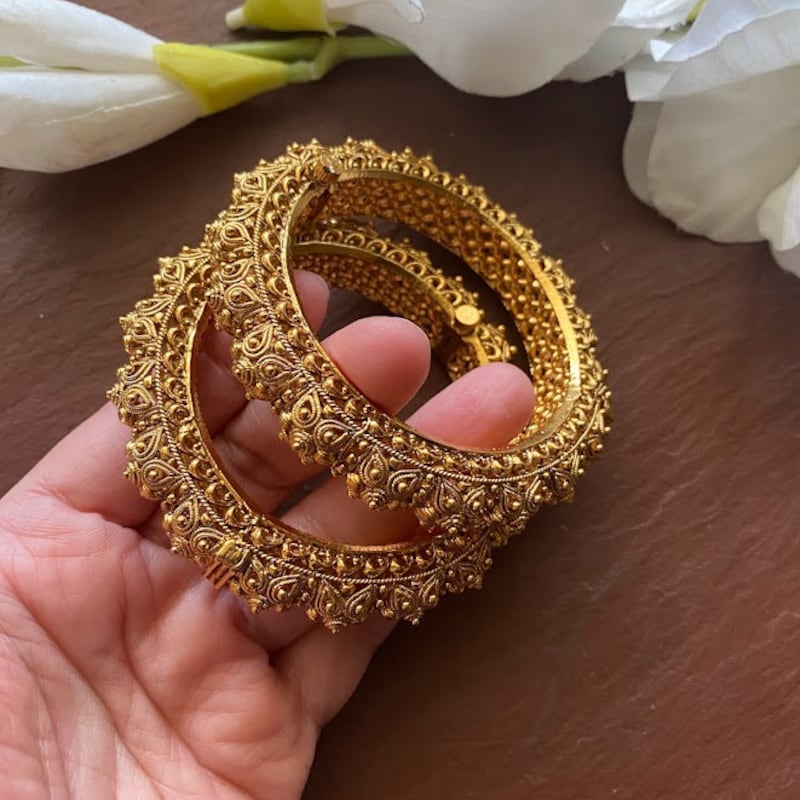Gold Filigree Bangle - Etsy