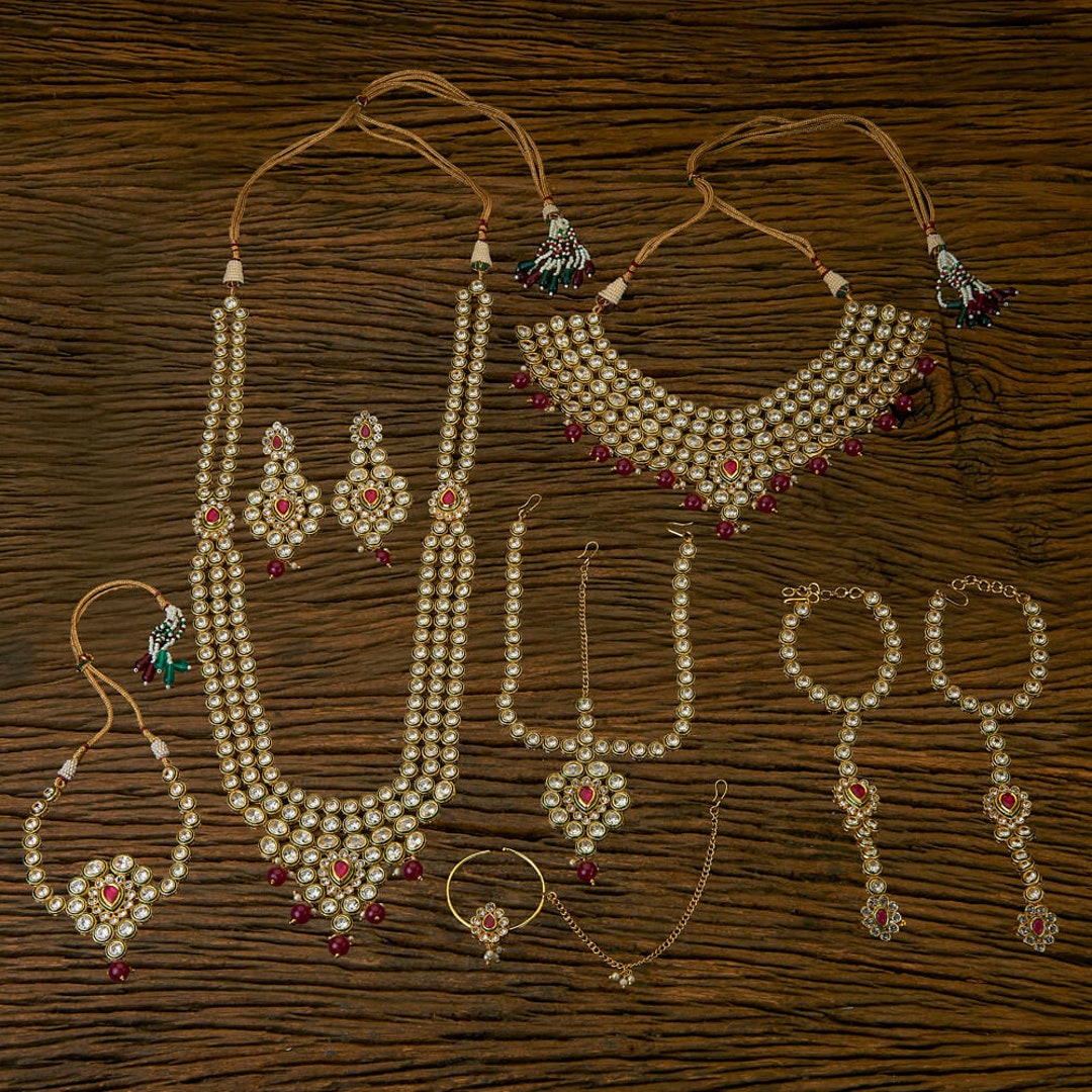 Full Polki Ruby Bridal Jewelry Set /kundan Bridal Set/indian Bridal ...