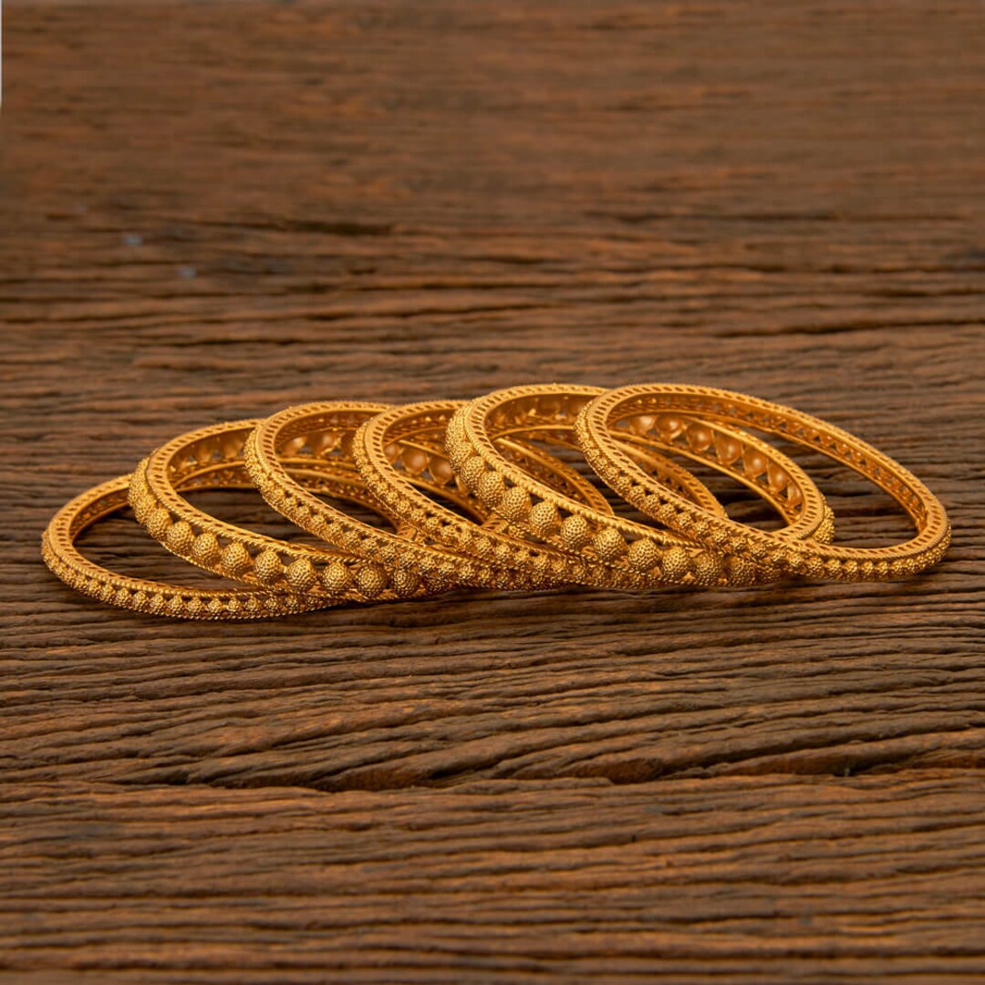 Matte Gold Bangles/indian Bangles/ Bangles Set of 6/matte Gold - Etsy