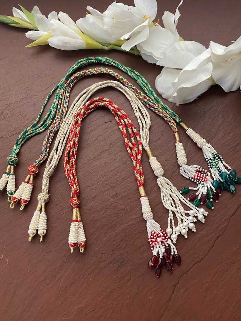 Adjustable Handmade Designer Necklace Thread Dori, Colorful Dori, Back ...