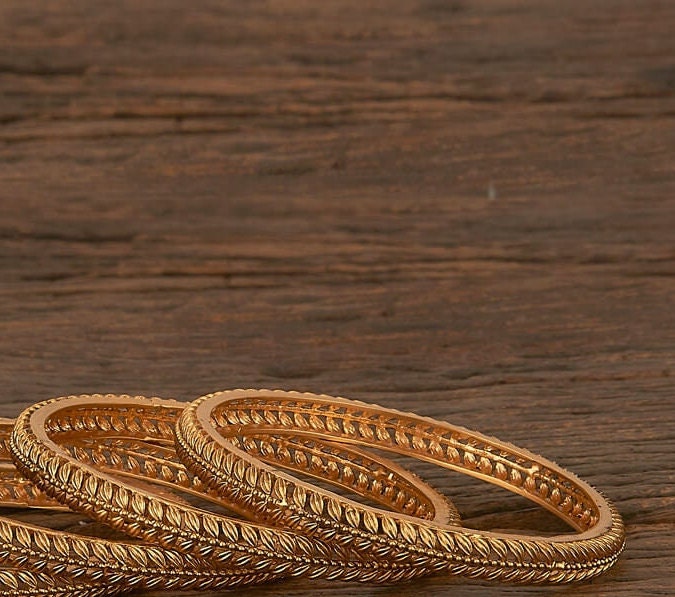 Matte Gold Bangles/indian Bangles/ Bangles Set of 4 /bangle - Etsy