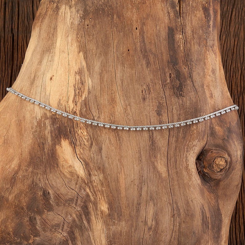 Silver Belly Chain/indian Belly Chain/cz Waist Belt/ Kamarbandh ...