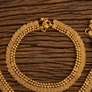 Gold Anklets/indian Anklets/temple Anklets/ Payal/ Panjeb/indian ...