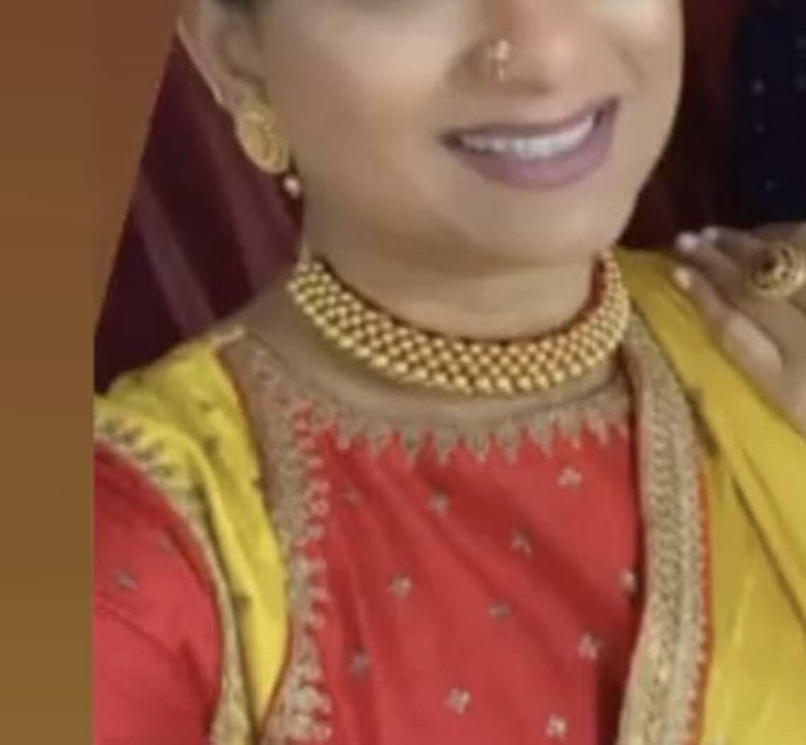 Gold Thushi Necklace Set: Traditional Indian Choker Jewelry - Etsy