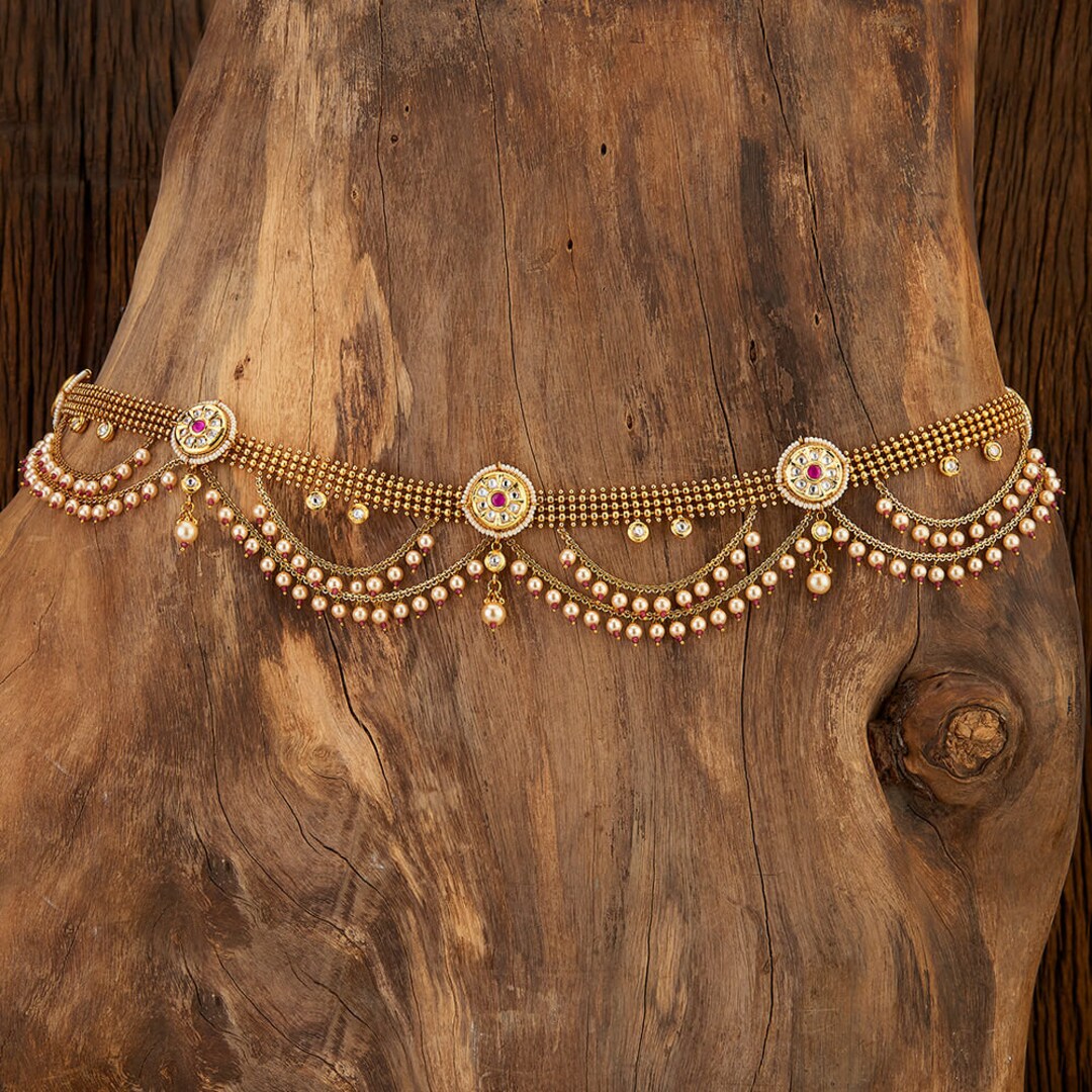 Gold Belly Chain/polki Waist Chain/kundan Waist Belt/ Kamarbandh ...
