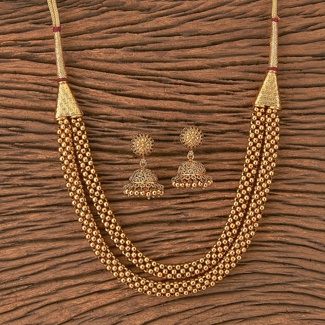 Gold Thushi Necklace Set/traditional Indian Choker Necklace/gold Double ...