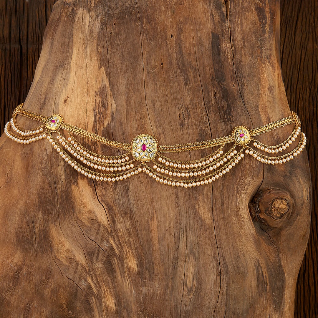 Gold Belly Chain/polki Waist Chain/kundan Waist Belt/ - Etsy