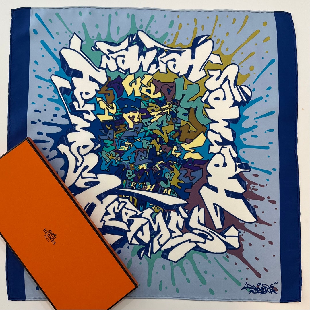 Hermes Graff Graffiti Blue / Navy 45cm Gavroche - Etsy
