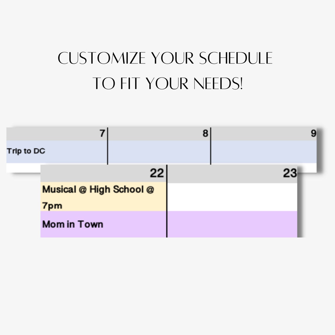 Monthly Calendar - Excel Template - Organization & Planning - Etsy