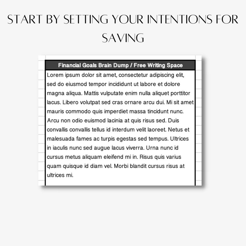 Financial Goals Digital Planner - Excel Template - Personal ...