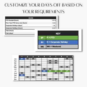 Digital PTO Tracker - Excel Template - Organization & Planning - Work ...