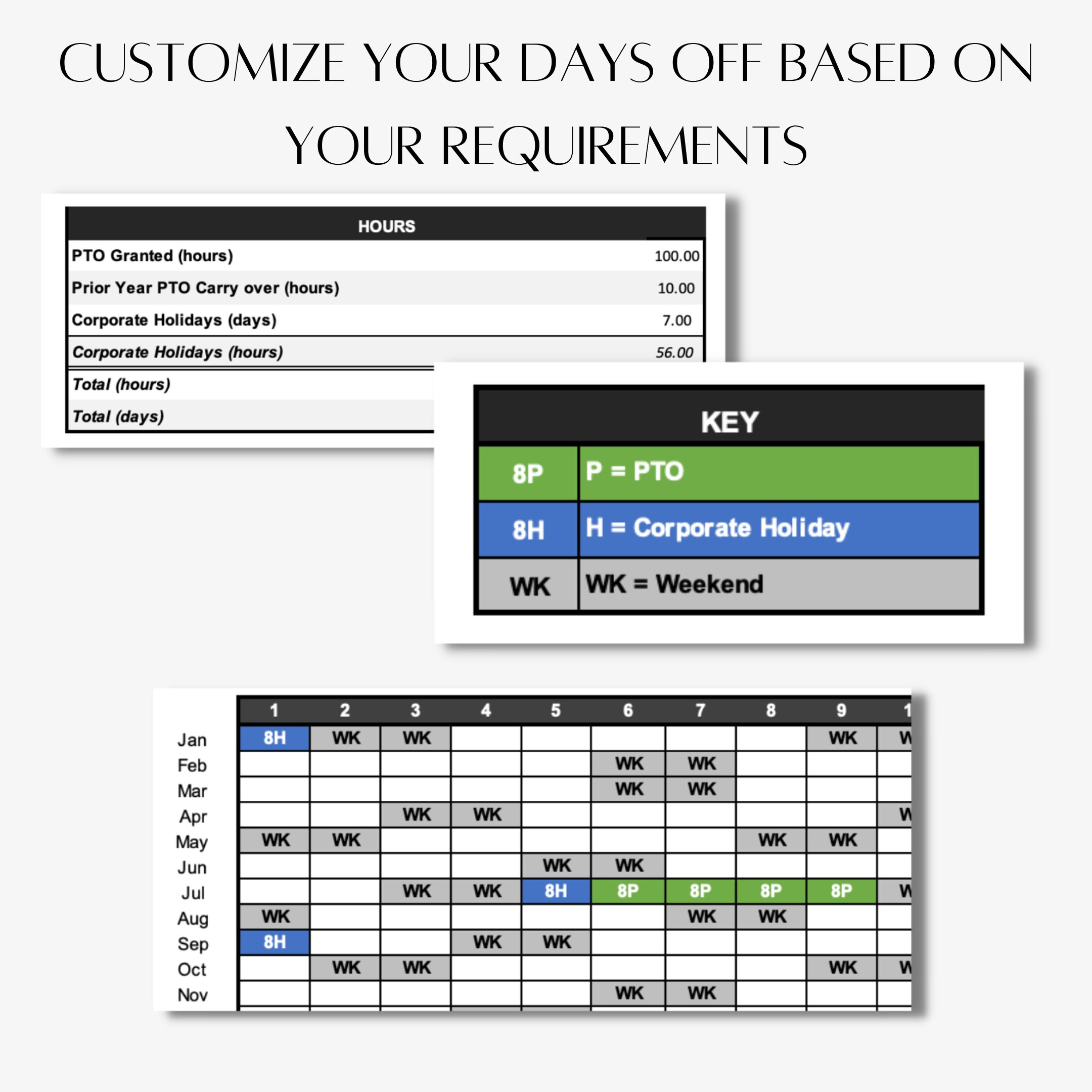 Digital PTO Tracker - Excel Template - Organization & Planning - Work ...