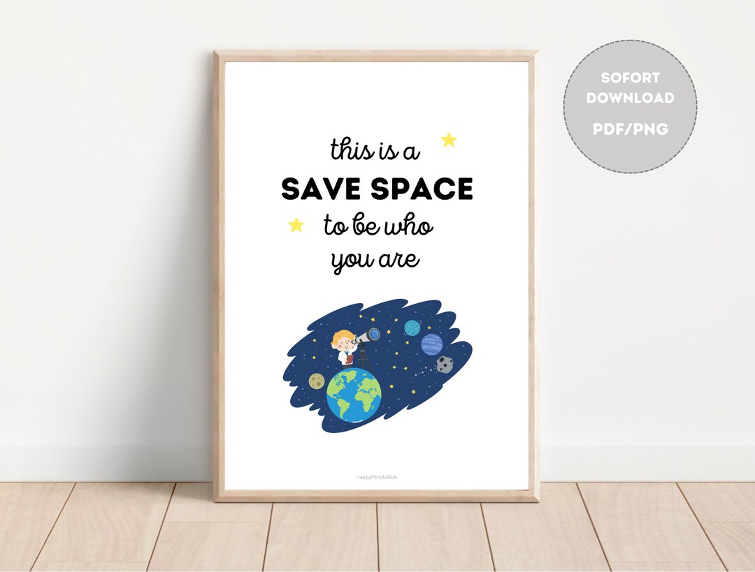 This is a Safe Place Poster, Nursery Decor, Therapy Print A4, Digital ...