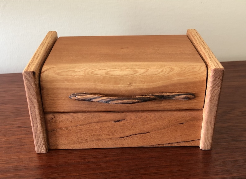 Wooden Box: Cherry and Hickory Small Box, 5.5” L X4” W X 2.75” H - Etsy