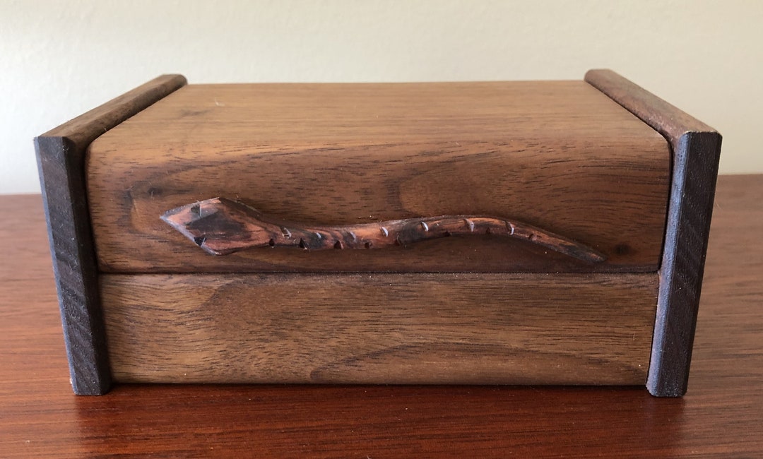 Wooden Box: Walnut Whimsical “snake” Box, 6” L X4” W X2.5” H - Etsy