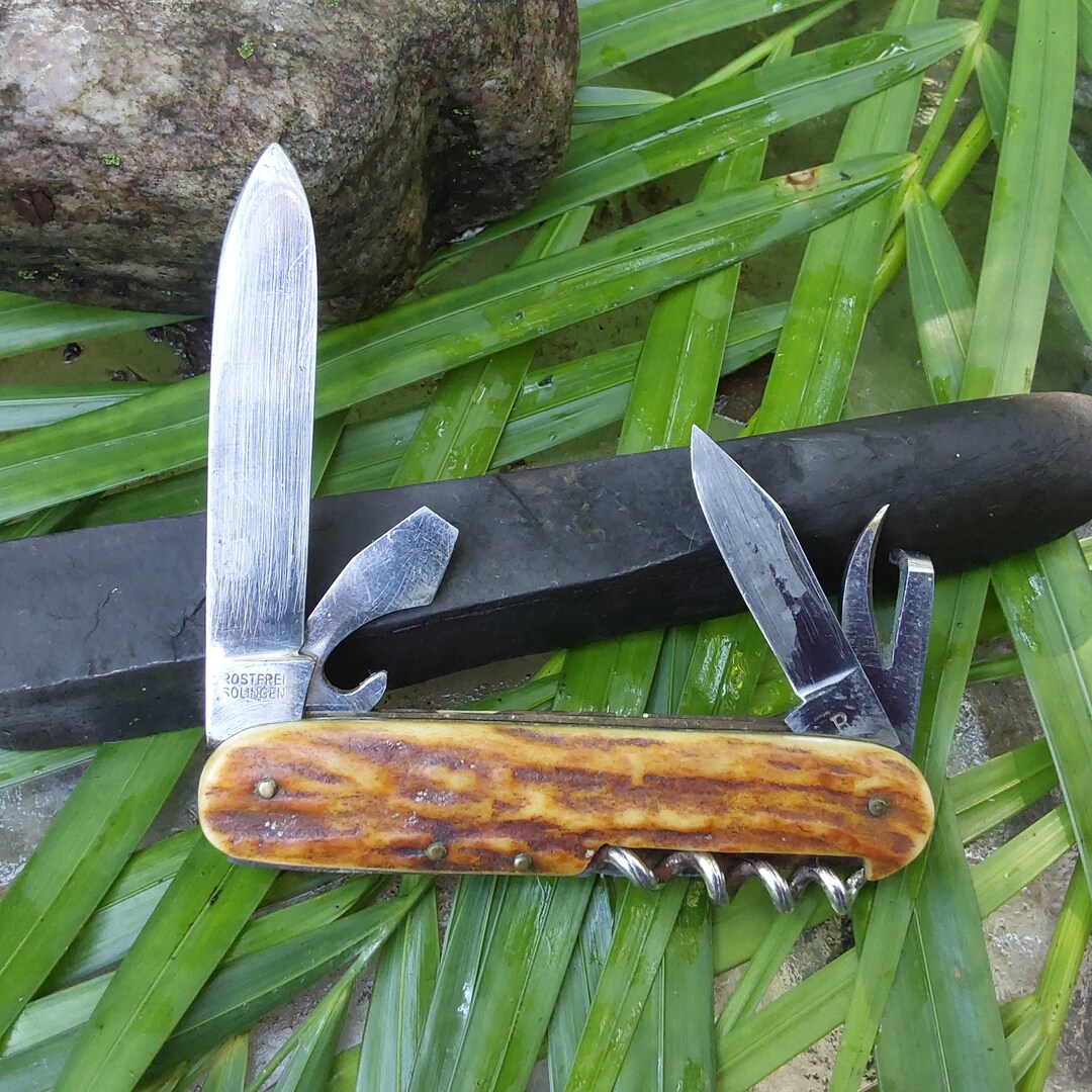 Multi Blade Antique Pocket Knife - Old Used Utility Knives - as Found ...