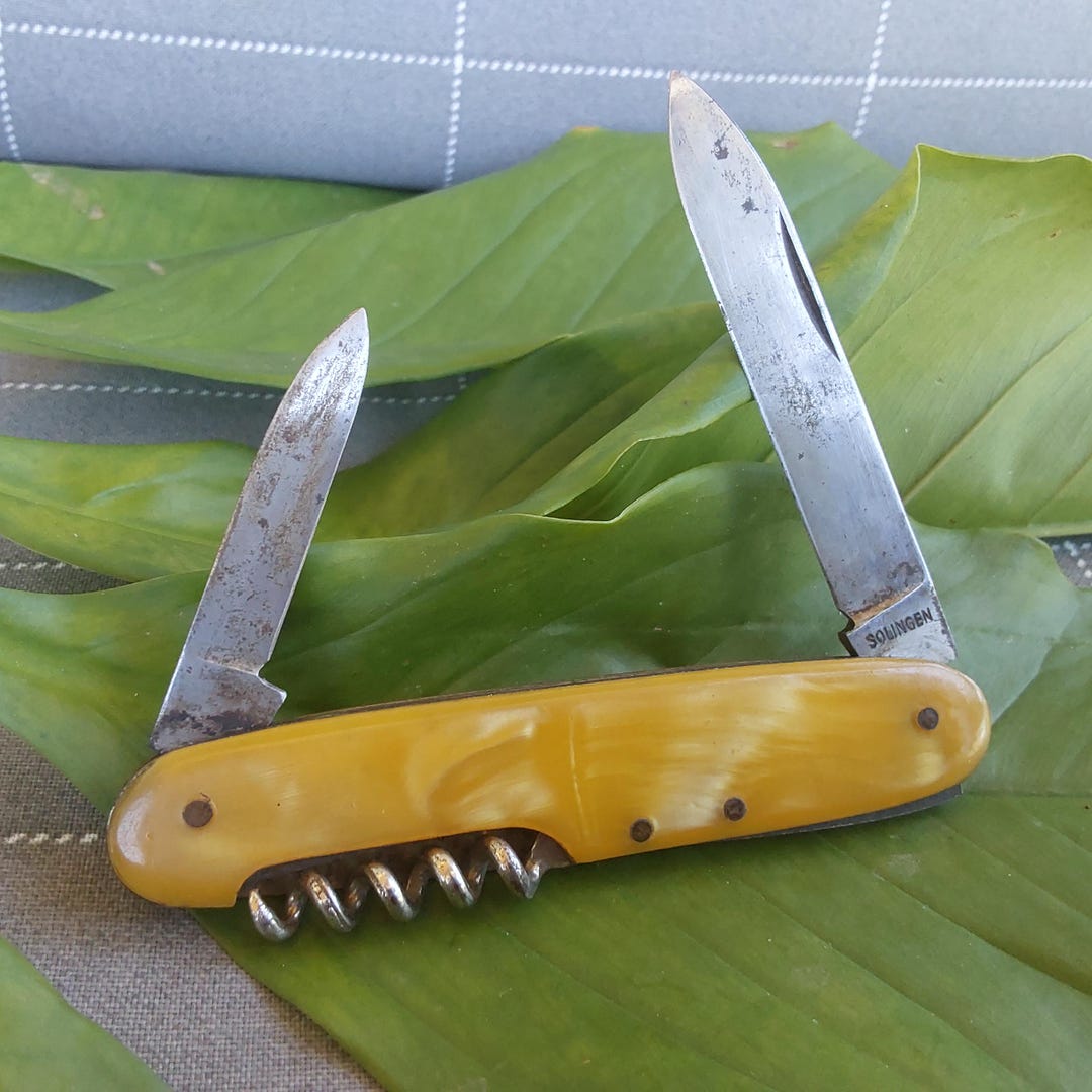 Celluloid Handle Bartenders Pocket Knife - Antique German Knives - as ...