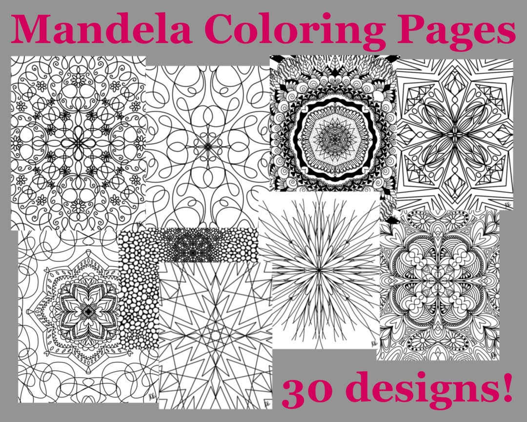 Printable Mandela Coloring Pages - Etsy