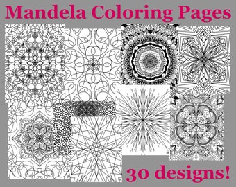 Mandela Coloring Page, Digital Coloring Page, Printable Coloring Page ...