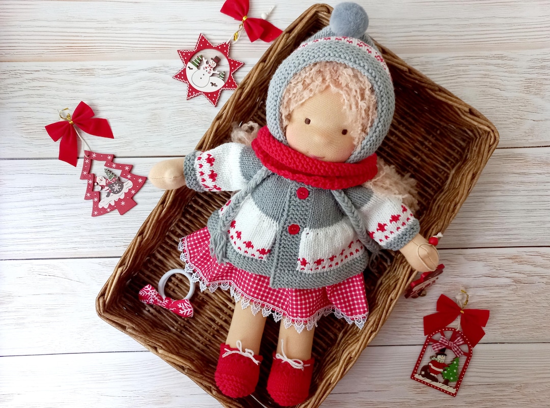Handmade Waldorf Doll Gift, Soft Natural Doll With Removable Clothes ...