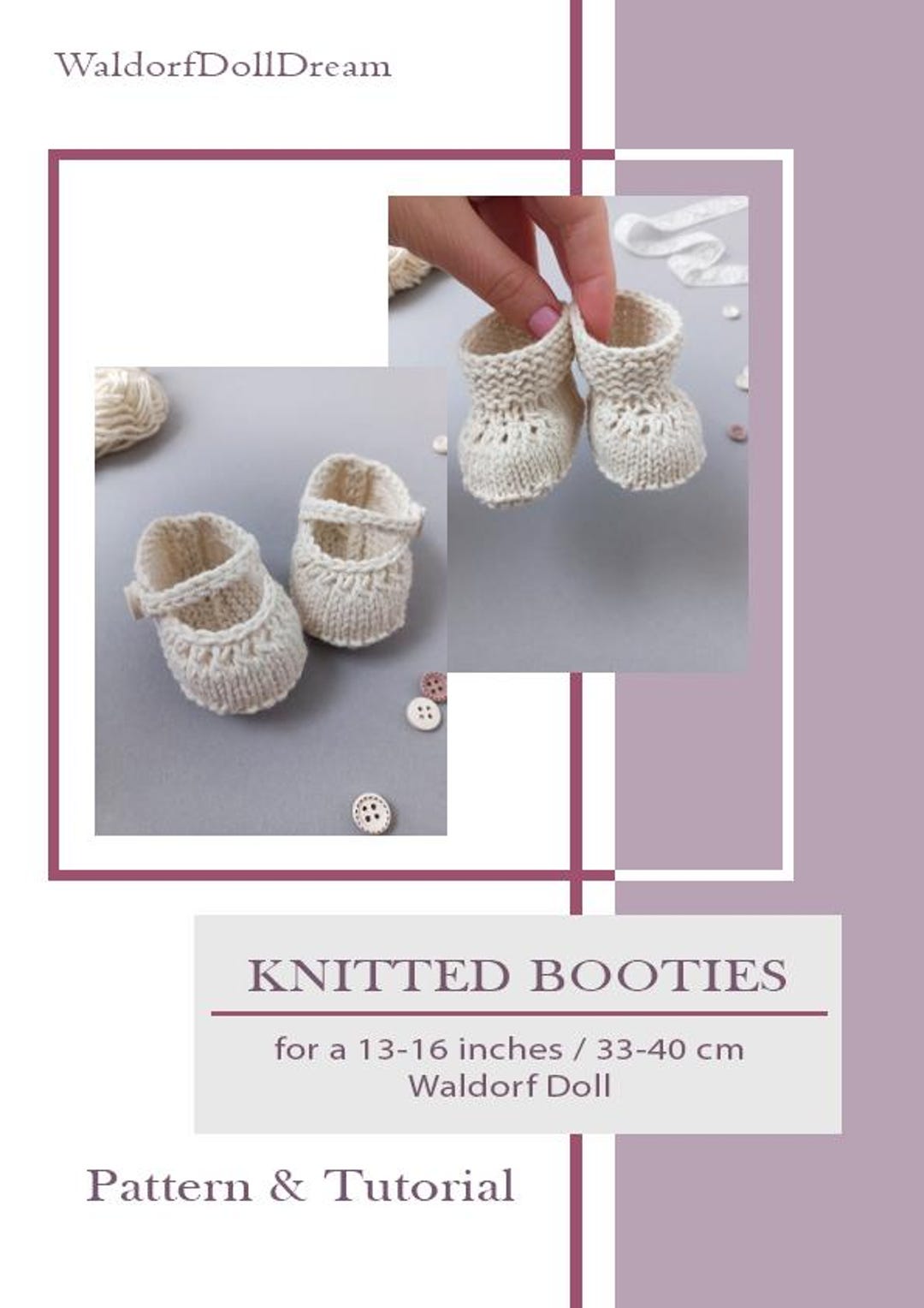 PDF Pattern: Knitted Doll Boots for a 13-16 Inch (33-40 Cm) Waldorf ...