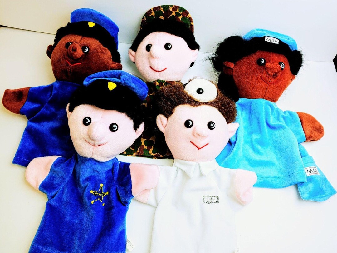 Vintage Police Fireman Doctor Hand Puppets-set of 5 - Etsy