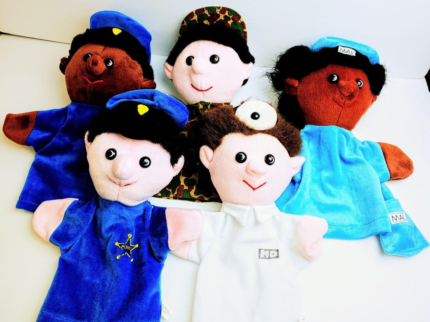 Vintage Police Fireman Doctor Hand Puppets-set of 5 - Etsy