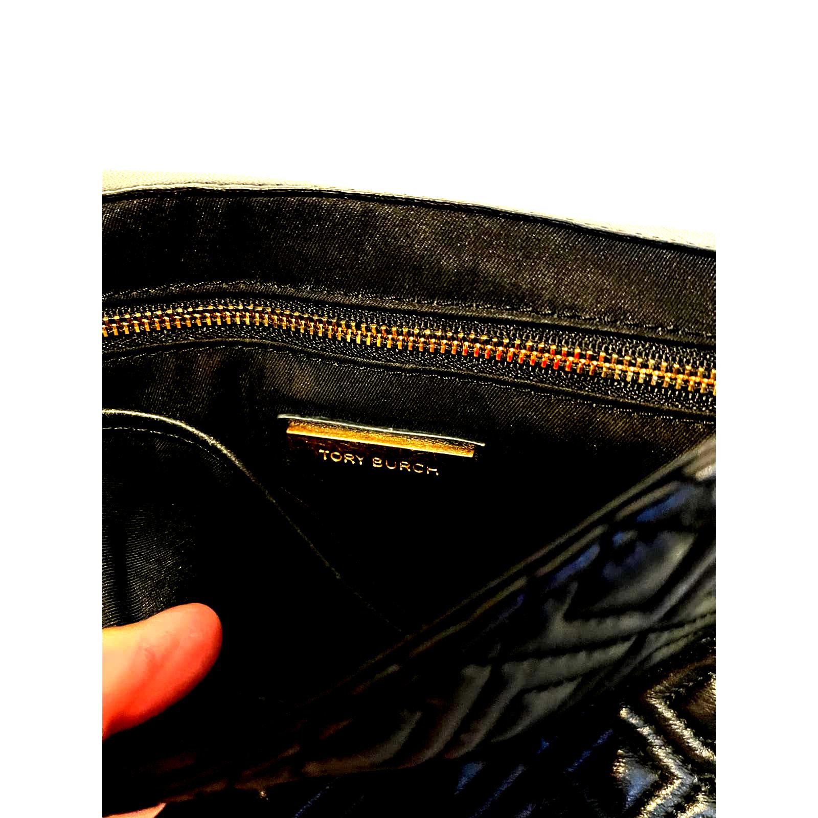 Tory Burch Fleming Black Leather Convertible Shoulder Bag - Etsy