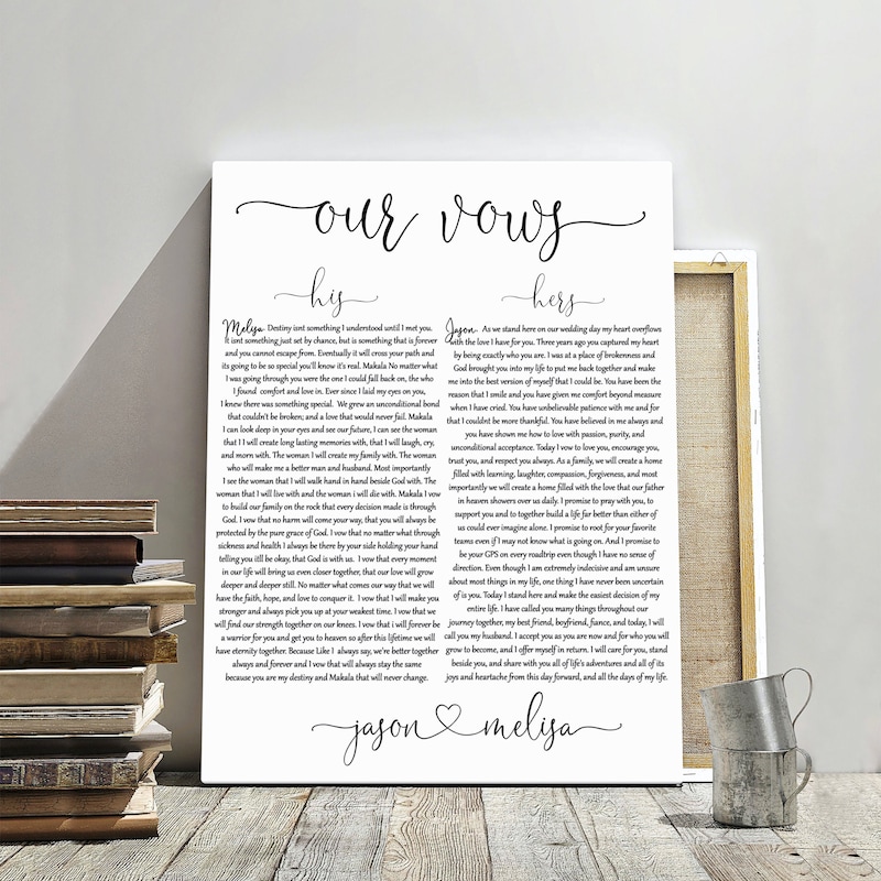Wedding Vow Canvas - Etsy