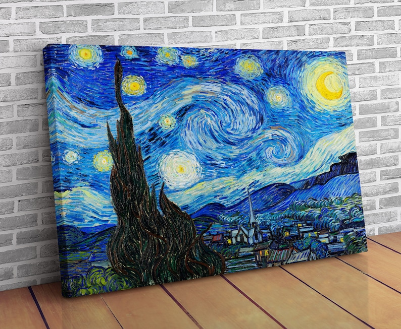 The Starry Night by Vincent Van Gogh Art Reproduction Large - Etsy