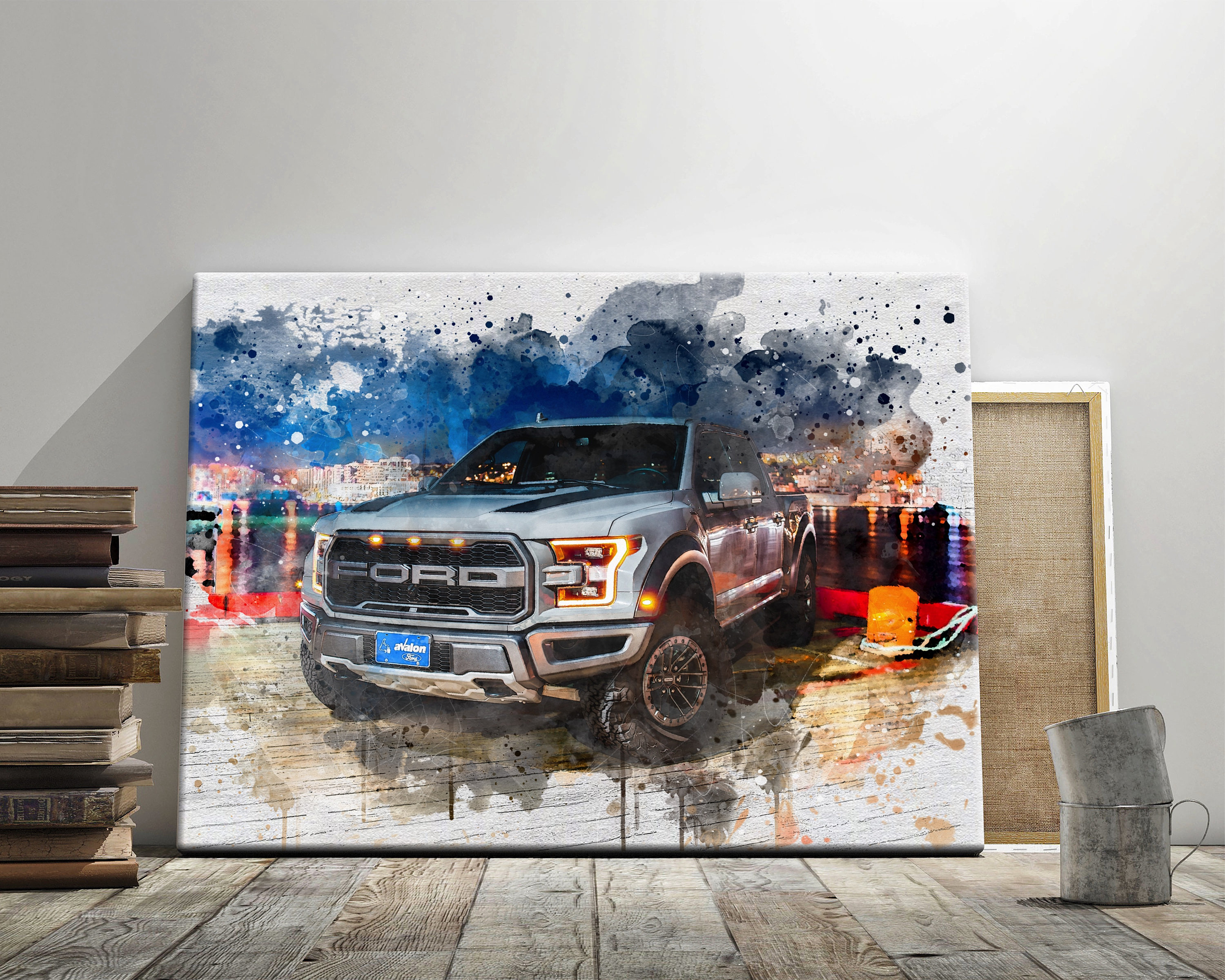 Custom Watercolor Car Portrait, Canvas Print Hanging Wall Art - Etsy