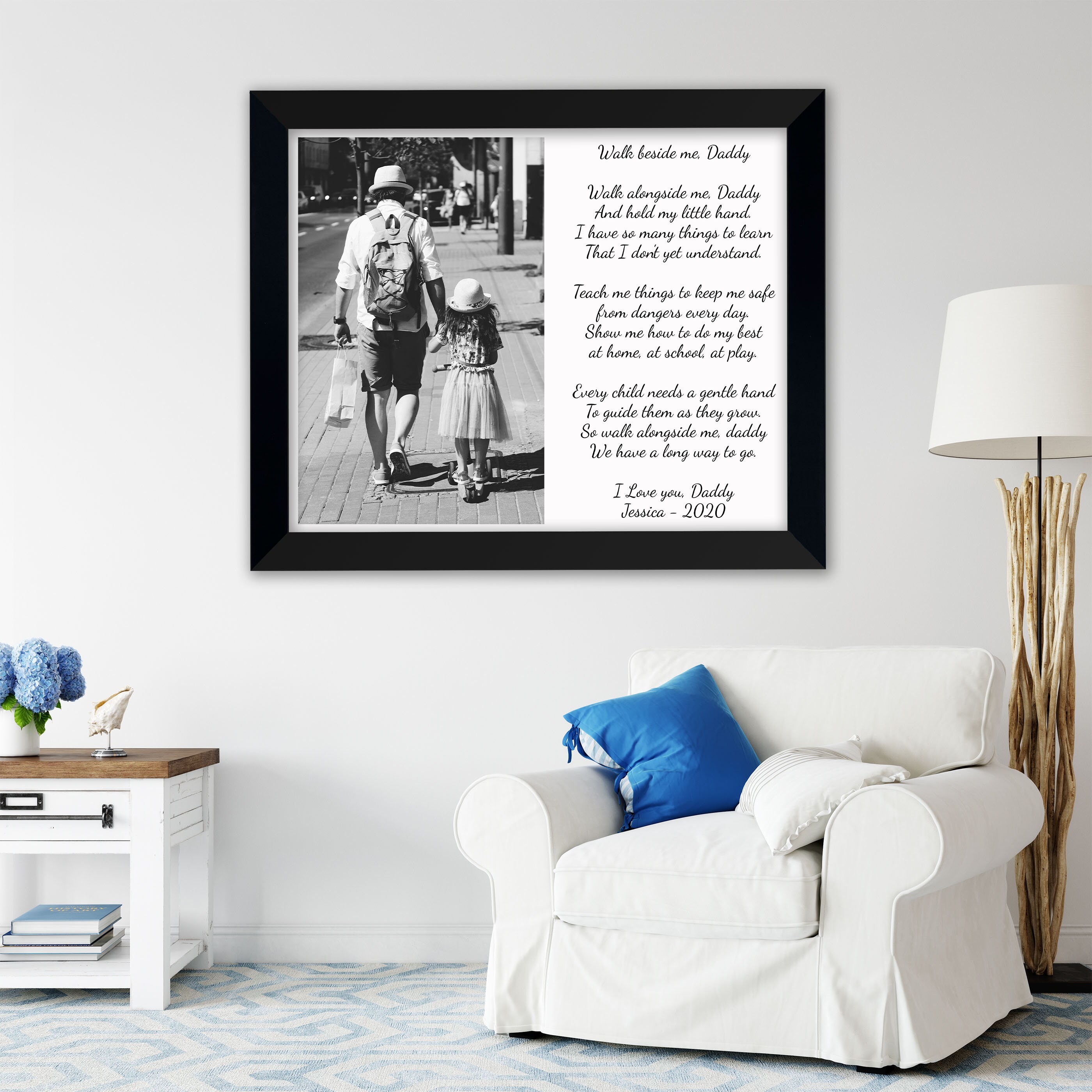 Walk With Me Daddy Poem, Photo Poem Print, Framed Poem Print, Fathers ...