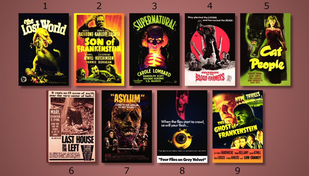 REFRIGERATOR MAGNETS Classic Horror Movie Poster Artwork Oversized ...