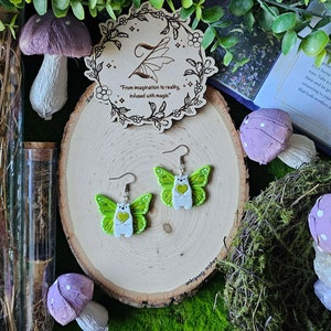 Butterfly Bear Clay Earrings, Fairycore Aesthetic, Renfaire Jewelry ...