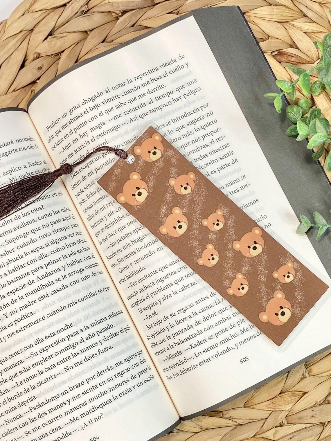 Teddy Bear Cozy Bookmark, Laminated, Traditional Bookmark With Tassel ...