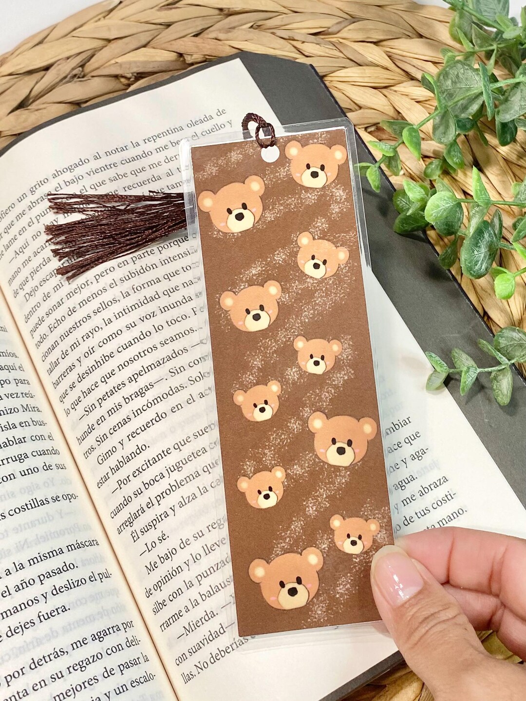 Teddy Bear Cozy Bookmark, Laminated, Traditional Bookmark With Tassel ...