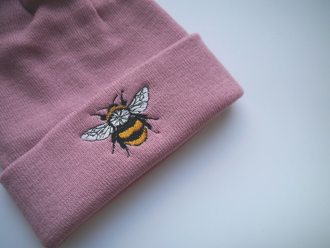 Lovely Bumble Bee Embroidered Beanie - More Colours - Free Delivery - Etsy