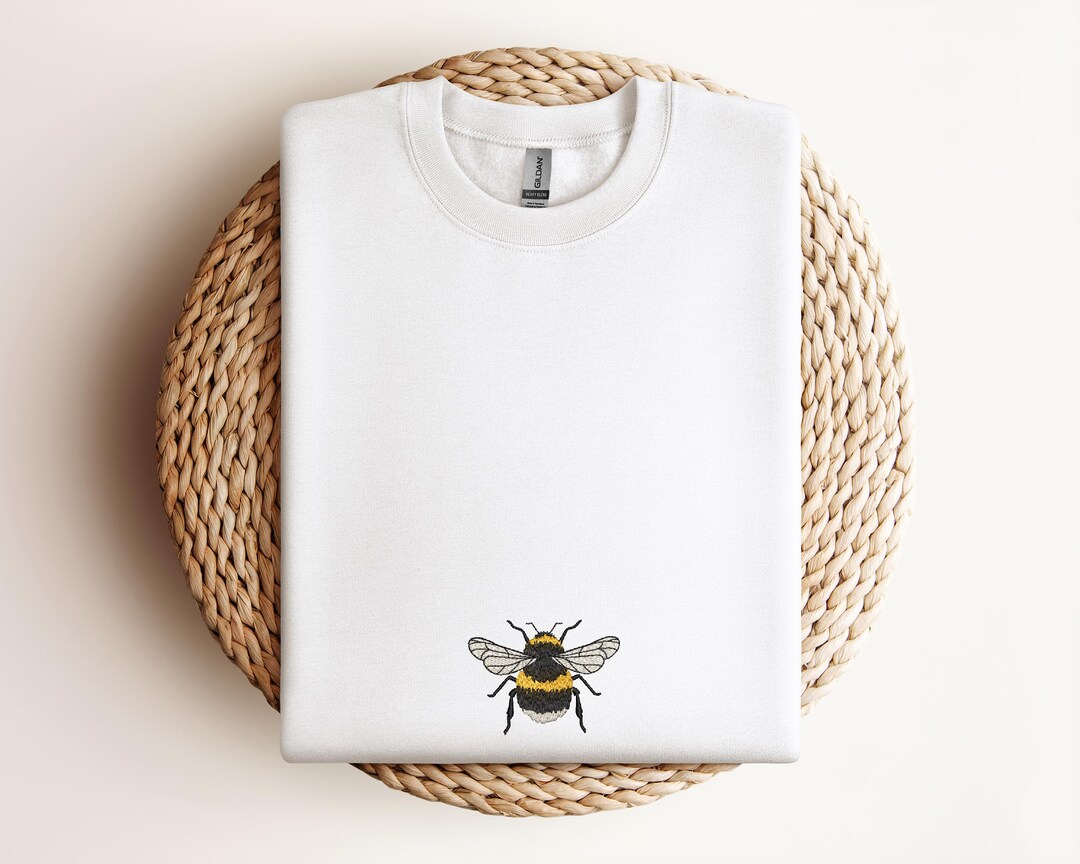 Beautiful Bumble Bee Embroidered Sweatshirt Jumper - More Colours -bee ...