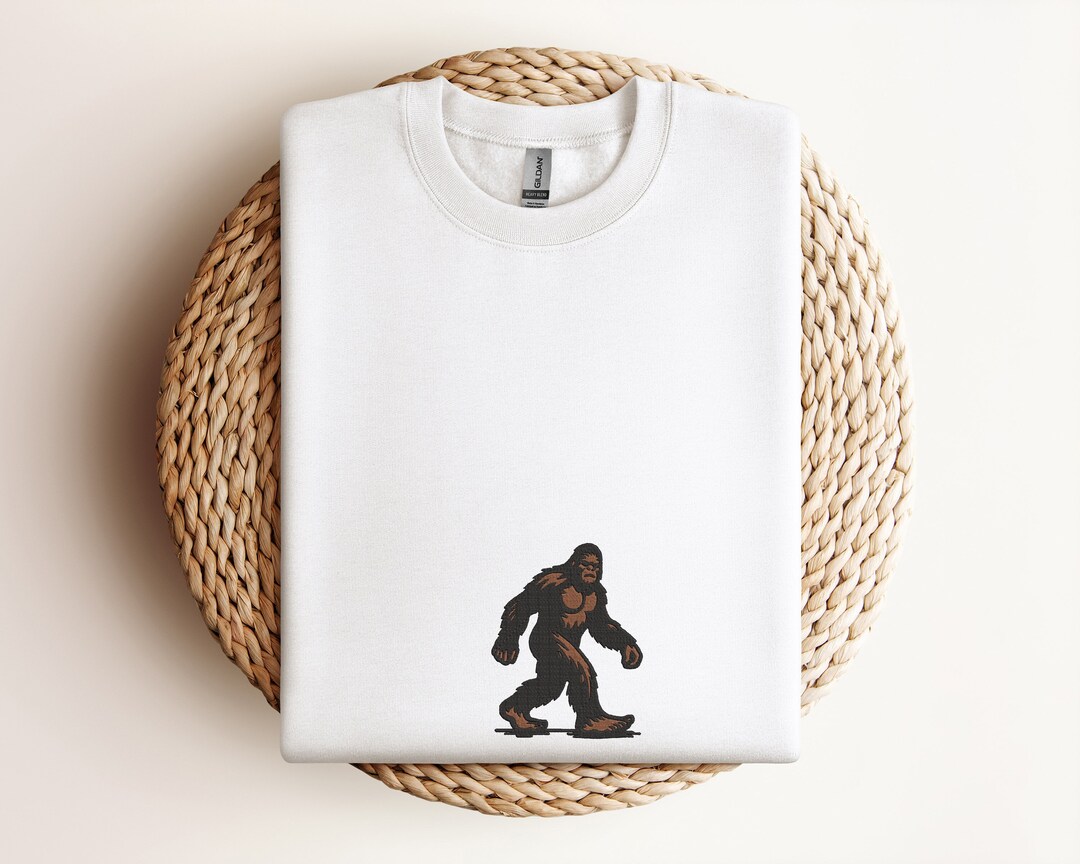 Fun Bigfoot Sasquatch Embroidered Jumper - More Colours - Free Delivery ...
