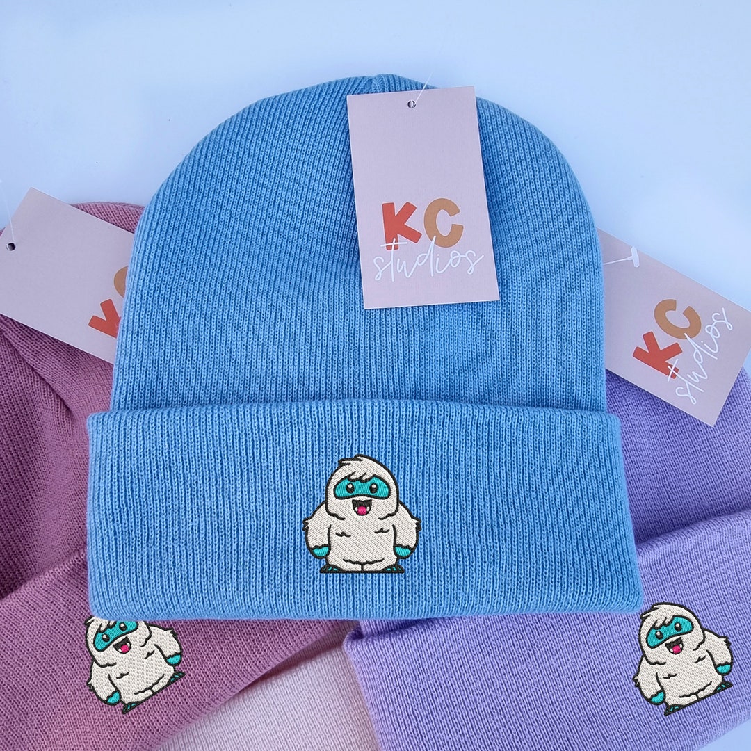Cute Cartoon Yeti Embroidered Beanie - Free Delivery - More Colours ...