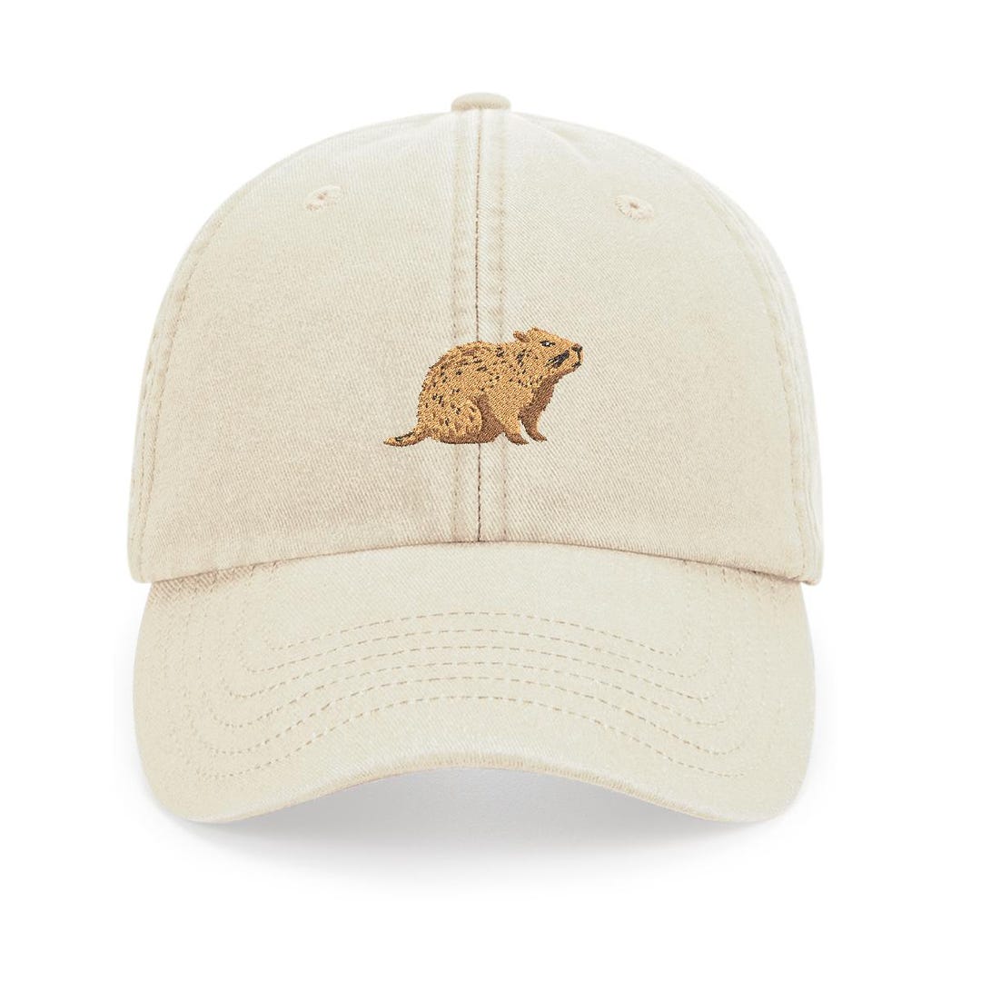 Cute Capybara Embroidered Vintage Style Cap 100% Brushed Cotton - More ...