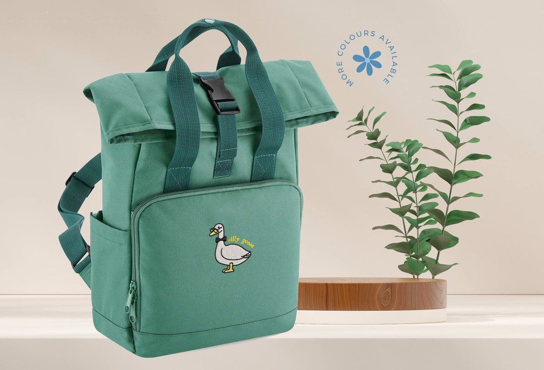 Funny Embroidered 'silly Goose' Backpack - More Colours - Recycled ...