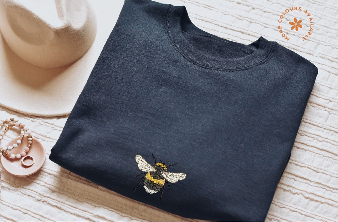 Beautiful Bumble Bee Embroidered Sweatshirt Jumper More Colours bee ...