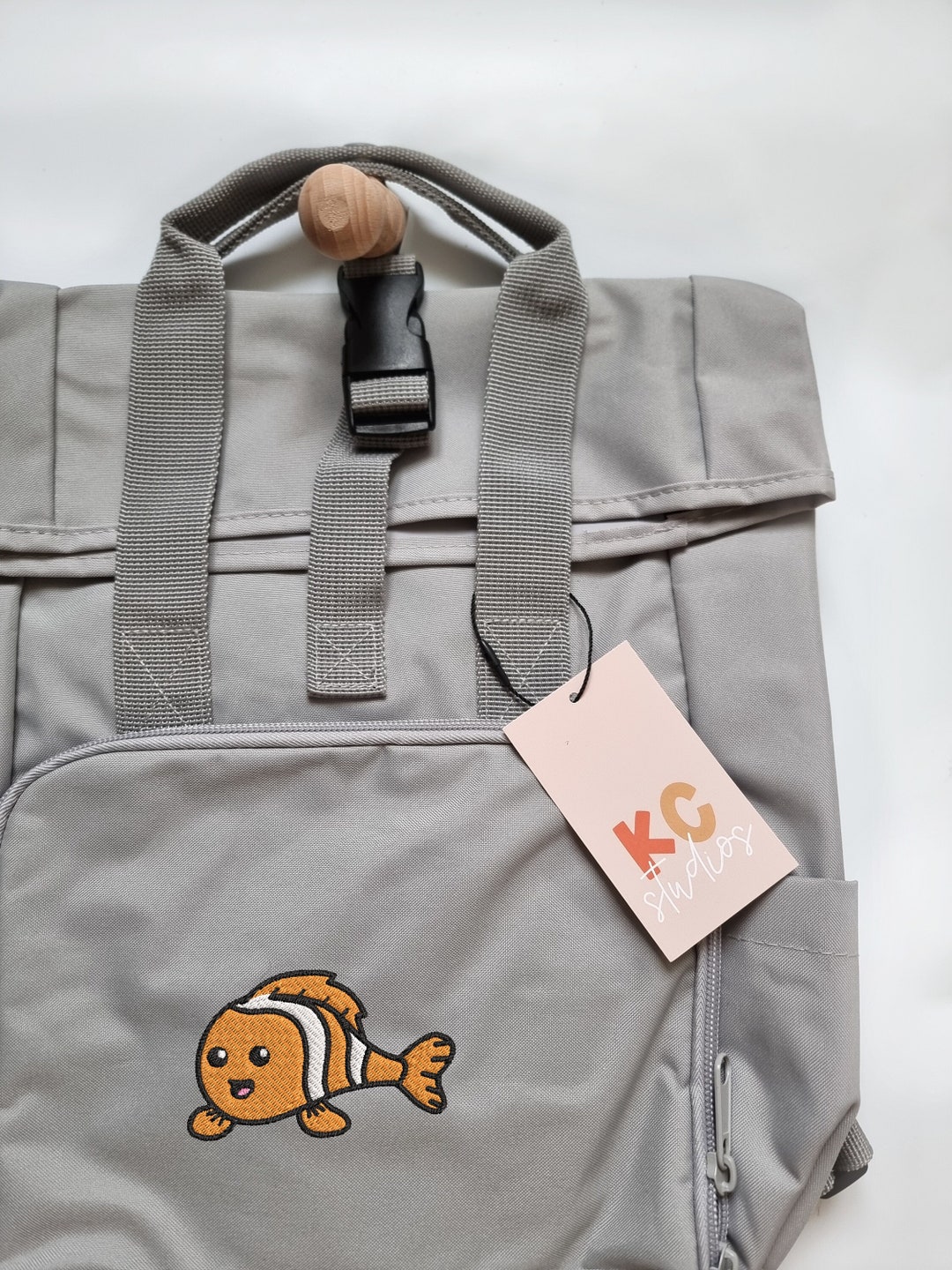 Cute Cartoon Clownfish Embroidered Backpack More Colours Fish Sea Ocean ...