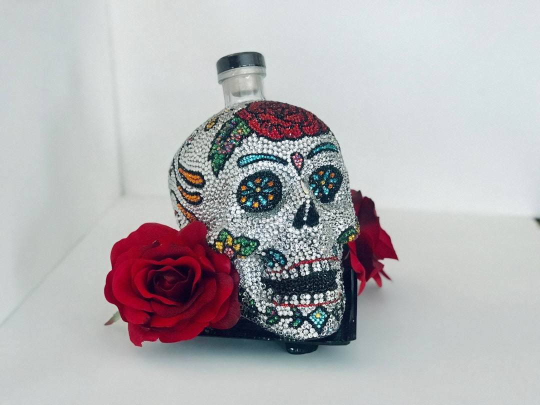Custom Designed Genuine Swarovski Crystal Head Vodka Bottle Artwork - Etsy