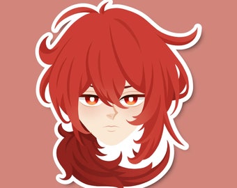 Diluc Decal Genshin Impact 8 Sticker - Etsy