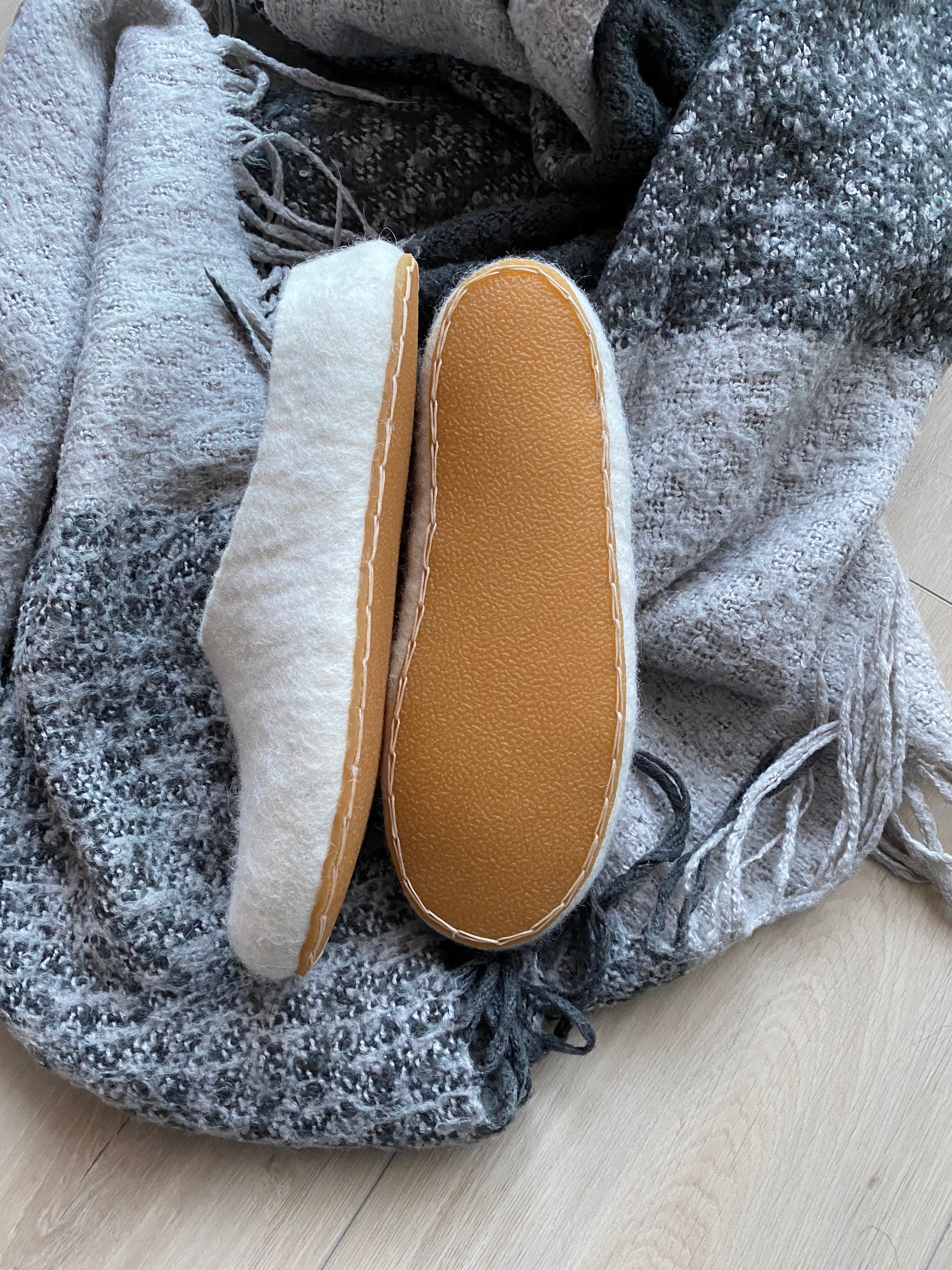 Wool Felt Slippers: Organic Eco Wool Clogs, Rubber Sole - Etsy