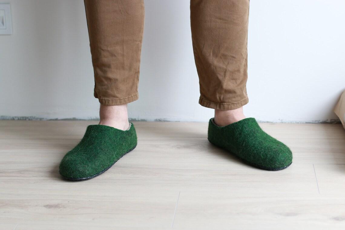 Dad's Slippers Father's Home Slippers Wool House - Etsy UK